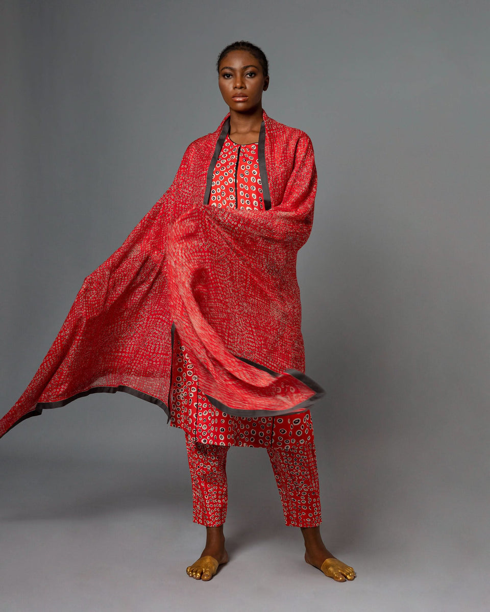 Ada Red Dupatta – Shades of India Crafts PVT LTD