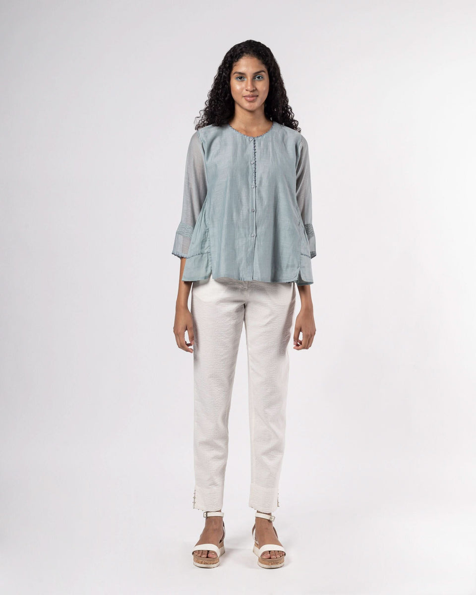 Dinira Sea Green Top – Shades of India Crafts PVT LTD